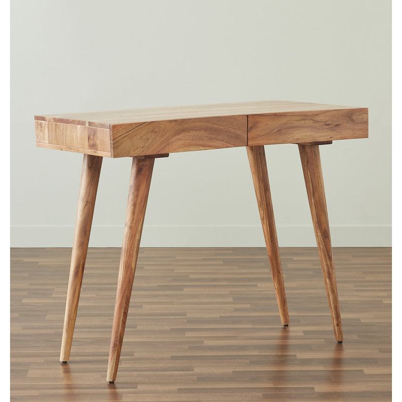 Chicago Solid Wood Base Writing Desk Matte Wax Walnut